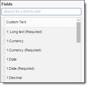 Adding fields and text
